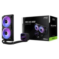 ASRock Pro 240 ARGB AIO Liquid CPU Cooler, 240mm Radiator, Dual 120mm ...
